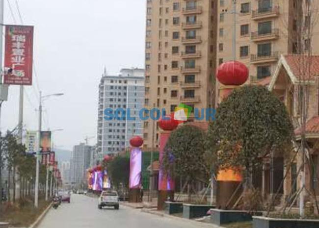Quick Response P5 Cylindrical LED Display / Exterior Flexible Led Display Panels