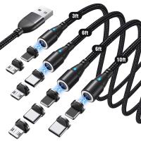 China 360 Rotating Magnetic Micro USB Cable 6ft For Data Transmission for sale