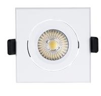 China 8W Ceiling Recessed LED Downlight COB Chip Tiltable 25 Degree Fire Rated 30-90 Min for sale