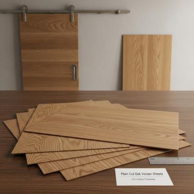 China Plain Cut Oak Veneer Sheets Thickness 0.2 to 0.6mm Perfect for Sliding Door Panels Offering Natural Wood Grain Appearance for sale