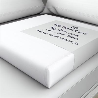 Китай Простыня EG с плотностью 600 нитей - 100% хлопковое сатиновое плетение для роскошного постельного белья продается