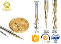 China High Efficiency Tapered End Mill Cutter 4 Flutes Ball Nose CNC Compression Bit 0.4-2.5mm Diameter for sale