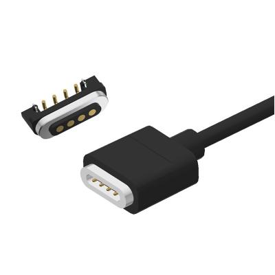 China 4 Pin Magnetic Connector Cable Right Angle Male And Female Magnetic Connector 5V for sale