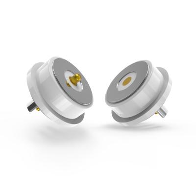 China White Magnetic Pogo Pin Connectors 2 Pin Male And Female Connector 8.0mm for sale
