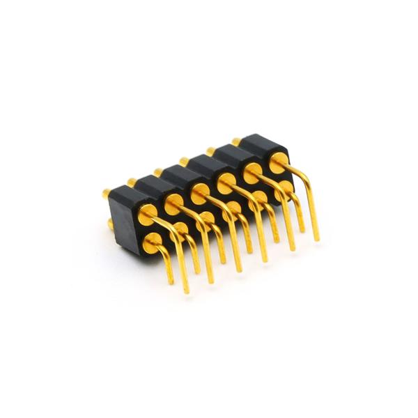 Quality 12pin Right Angle Pogo Pin Connector Brass Spring Loaded Pin Connector 2.54mm for sale