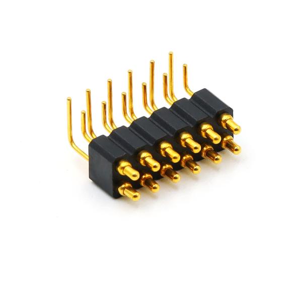 Quality 12pin Right Angle Pogo Pin Connector Brass Spring Loaded Pin Connector 2.54mm for sale