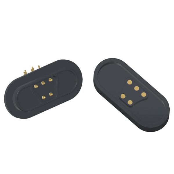Quality DIP 5 Pin Pogo Connector Black Right Angle Pogo Pin Connector 12V for sale