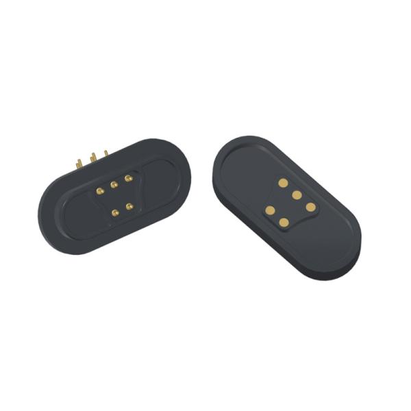 Quality DIP 5 Pin Pogo Connector Black Right Angle Pogo Pin Connector 12V for sale