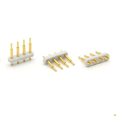 China Professionele op maat gemaakte 4-pins gebogen veerstiftconnector haakse vrouwelijke pogo-stiftconnector Te koop