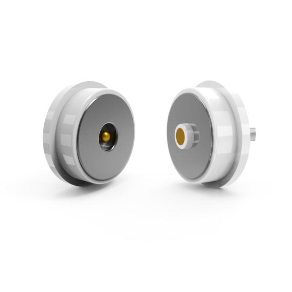 Quality Diameter 10.0mm White Circular Male And Female Magnetic Connector With 3A for sale