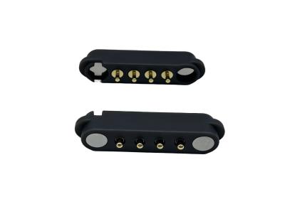 China 2.54mm pitch 4pin rectangle magnetic type Pogo pin docking connector for sale