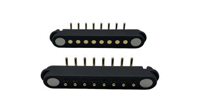 China 8pin right angle spring loaded magnetic pogo pin connector for sale