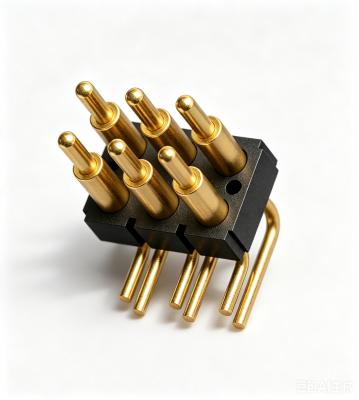 China Customized double row right angle 6pin spring loaded pogo pin Connector for sale