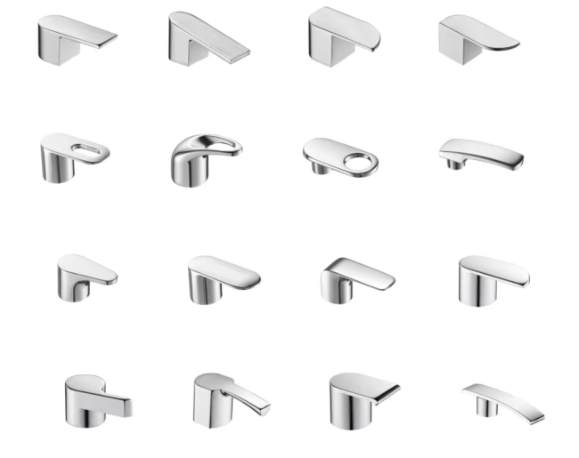 Chrome plated zinc alloy faucet handle for commercial applications