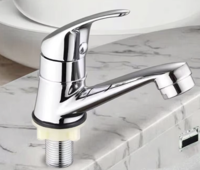 Modern zinc alloy bathroom faucet handle with chrome finish