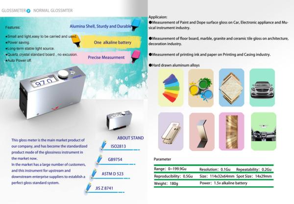 Quality Single Angle Gloss Meter For Paint Portable Gloss Measurement Units Convenient for sale