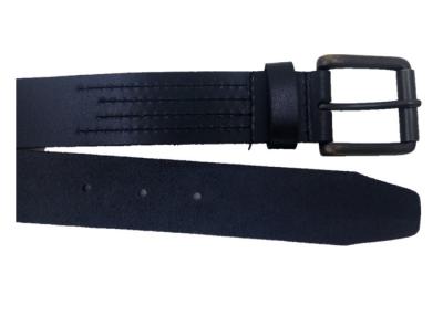 China Detail Sizes Black Leather Belt , Mens Luxury Belts Stitched 32 - 42 Size for sale