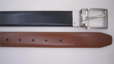 China Nckel Brushed Tan Leather Belt Mens , Formal Leather Belts For Mens for sale