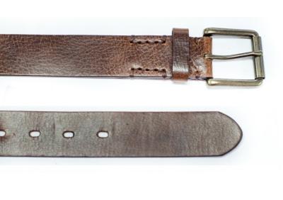 China Chocolate Full Grain Mens Genuine Leather Belt Brazz Pin Buckle for sale