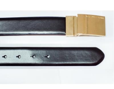 China 35MM Width Reversible Plate buckle Coated Leather Belt Black Leather Belt for sale