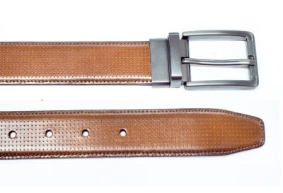 China Coated Leather Reversible Pin Buckle Belt Double Side In Split Leather Black and Brown Leather Belt for sale