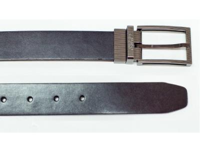 China Nckel Brushed Tan Men ' S Reversible Dress Belt , Formal Leather Belts For Mens for sale