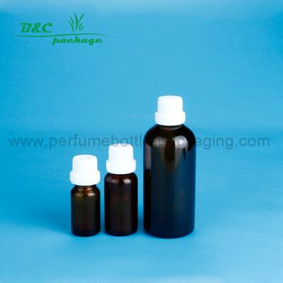 China Frosting Amber Glass Essential Oil Bottle With Tamper Evident Screw Cap Or Dropper Cap factory