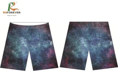 China Custom Sublimation Board Shorts Starry Sky Pattern Waterproof Swim Trunks 100 Polyester for sale