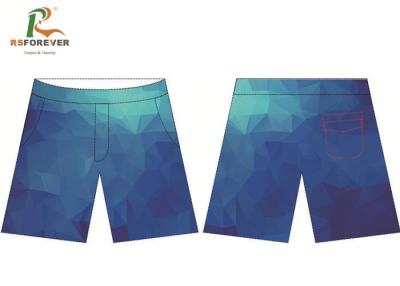 China Water Repellent Printed Board Shorts Sublimated Swimming Trunks With Flat Waistband for sale
