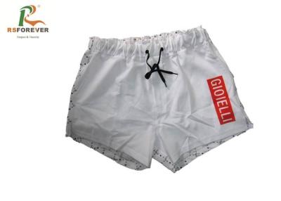 White Elastic Waistband Womens Board Shorts Customized Size In Summer