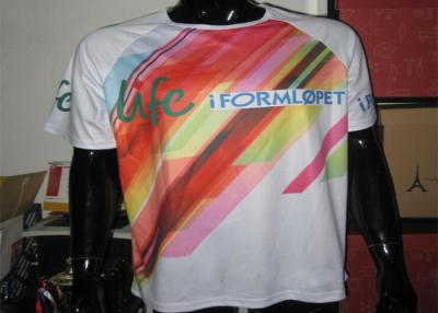 China Custom Printed Polyester White T Shirts Sublimation Printing Bulk Order for sale