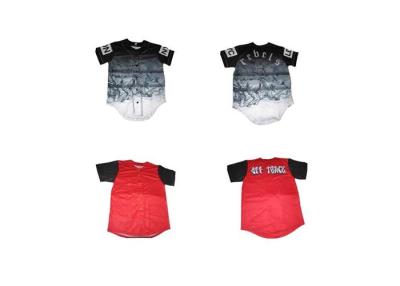 Baseball Tee Shirts Custom Team Sportswear Stylish Digital Printing With Buttons