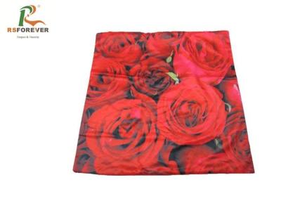 China Custom 3D Sublimation Printed Cushion Covers Rose Pattern 45x45 cm Polyester for sale