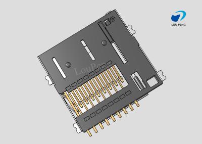 China SD Card Connectors, Secure Digital Compatible Card, 9 Position, Surface Mount, Right Angle for sale