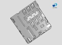 China SD Card Connectors, Secure Digital Compatible Card, 6 Position, Surface Mount, Right Angle for sale