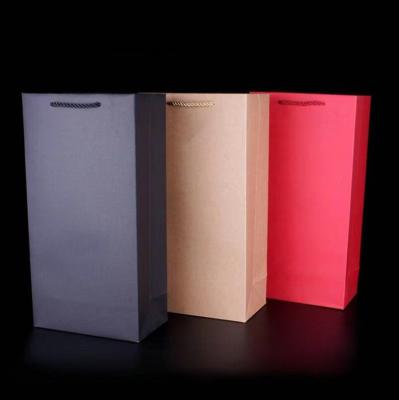 ISO SGS Nontoxic Wine Bottle Paper Bags CMYK Red Wine Paper Bag Wine Bottle Drawstringfabric Bag Packaging