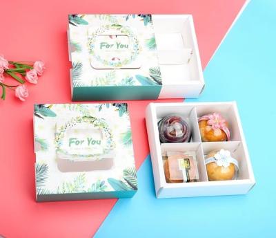 China 20x14x6cm Biodegradable Food Container Paper Box Mooncake Paper Box With Lid for sale