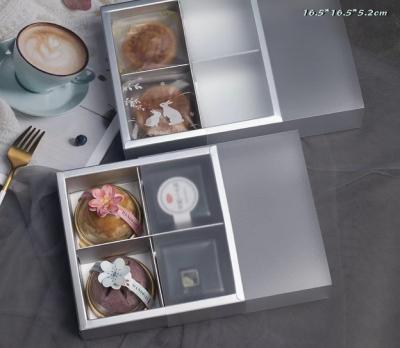 China 20x14x6cm Biodegradable Food Container Paper Box Mooncake Paper Box With Lid for sale