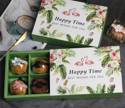 China 20x14x6cm Biodegradable Food Container Paper Box Mooncake Paper Box With Lid for sale