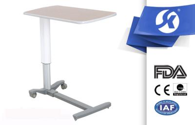 China Stainless Steel Frame Plastic Adjustable Over Bed Table For Hospital for sale