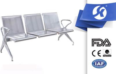 China PU Seat Stainless Steel Hospital Waiting Room Chairs With Armrest for sale