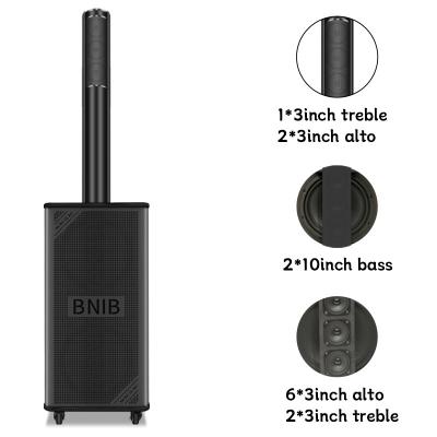 China Karaoke Line Array Speaker Bluetooth Portable Outdoor Wireless Speaker With Wheels for sale