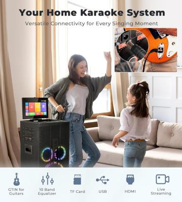 China Wireless Touch Screen Android System Karaoke Speaker Crystal Clear for sale