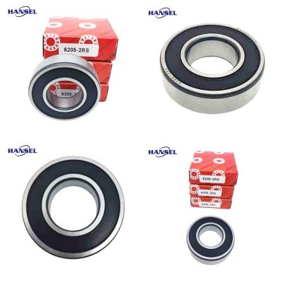 China Caixa de nylon 6205-2rs Rolamentos de esferas de ranhura profunda de fila dupla para desempenho de voz baixa à venda