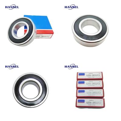 China 6206-2RS1/C3 Rolamentos de esferas de ranhuras profundas para máquinas de construção e laminadoras à venda