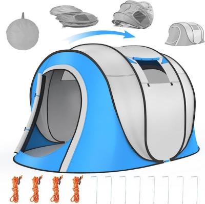 Cina 102*75*39 pollici mono strato argento supporto poliestere 210T impermeabile Pop Up tenda da campeggio per 2-4 persone con finestre a maglia in vendita