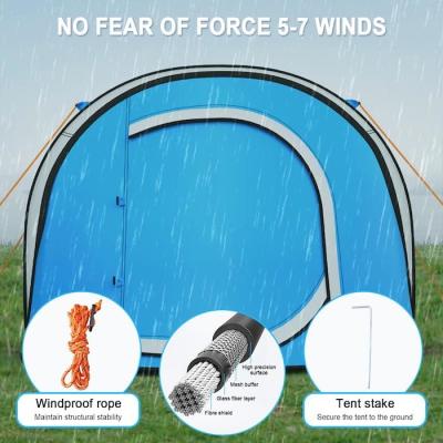 Cina 102*75*39 pollici mono strato argento supporto poliestere 210T impermeabile Pop Up tenda da campeggio per 2-4 persone con finestre a maglia in vendita