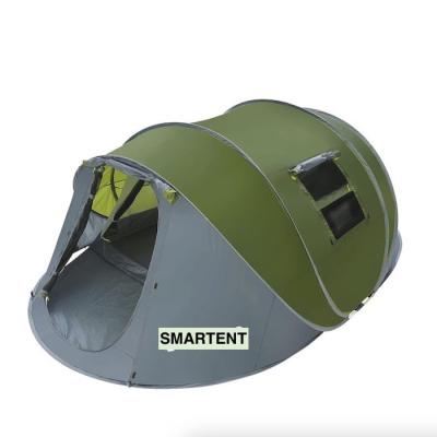 China Lightweight Folding Waterproof 4-6 Person Pop Up Camping Tent With Dual Doors And Ventilation Mesh Windows for sale