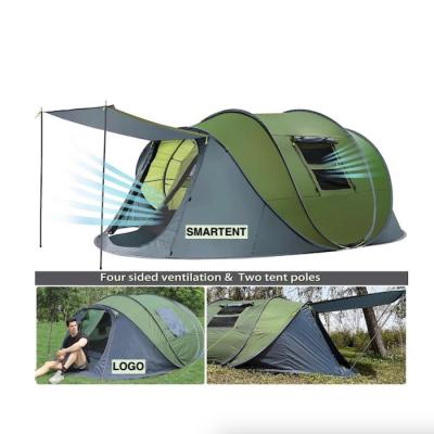China Lightweight Folding Waterproof 4-6 Person Pop Up Camping Tent With Dual Doors And Ventilation Mesh Windows for sale