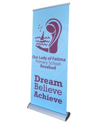 China Polyester Sublimation Roll Up Stand Design 80X200cm Big Base Roll Up Banner for sale
